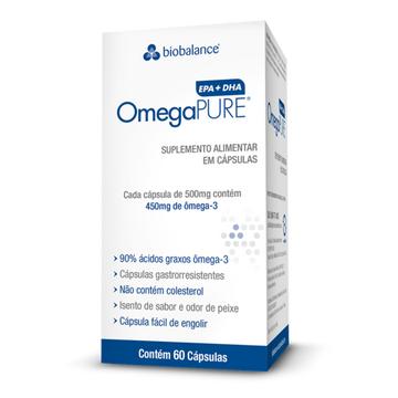 Omegapure Ômega-3 EPA/DHA 60 Caps 500mg – Biobalance