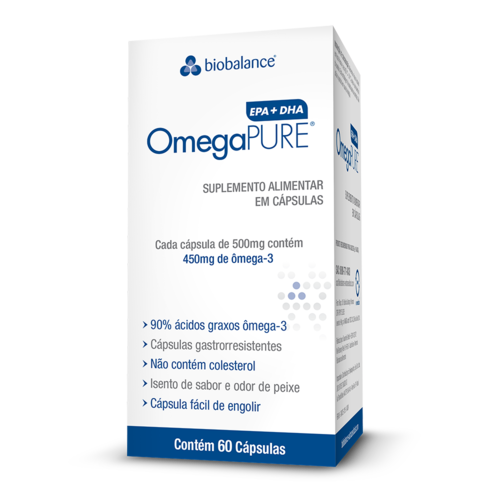 Omegapure Ômega-3 EPA/DHA 60 Caps 500mg – Biobalance